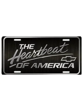 Accents | Chevy Heartbeat Of America Aluminum Metal Vanity License ...